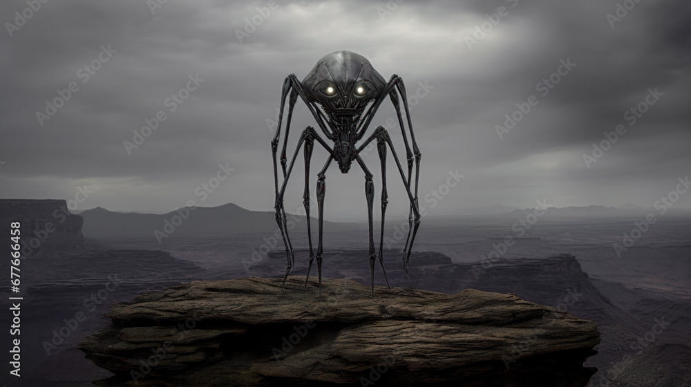 Alien Creature Insect Visit Earth in the Desert Wallpaper Poster ...