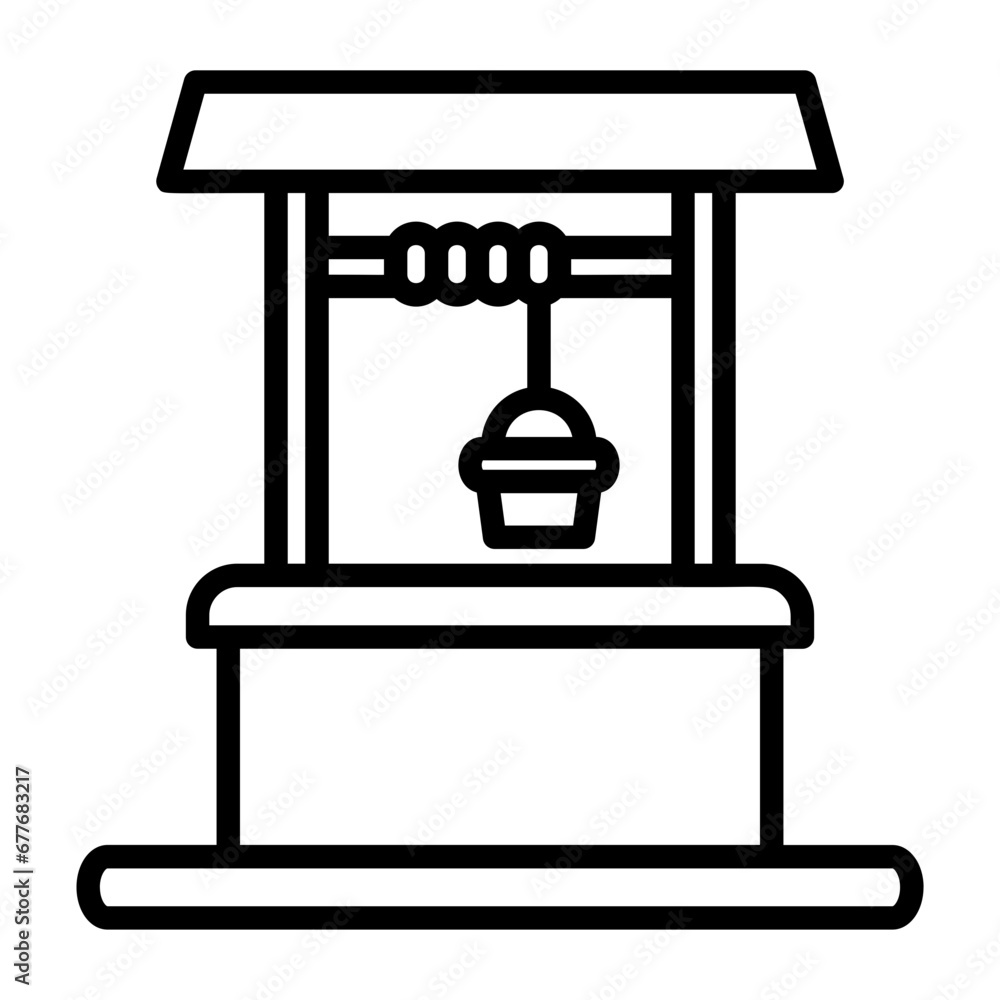 Vetor de Water well, water source, artesian well, aquifer, water bore ...
