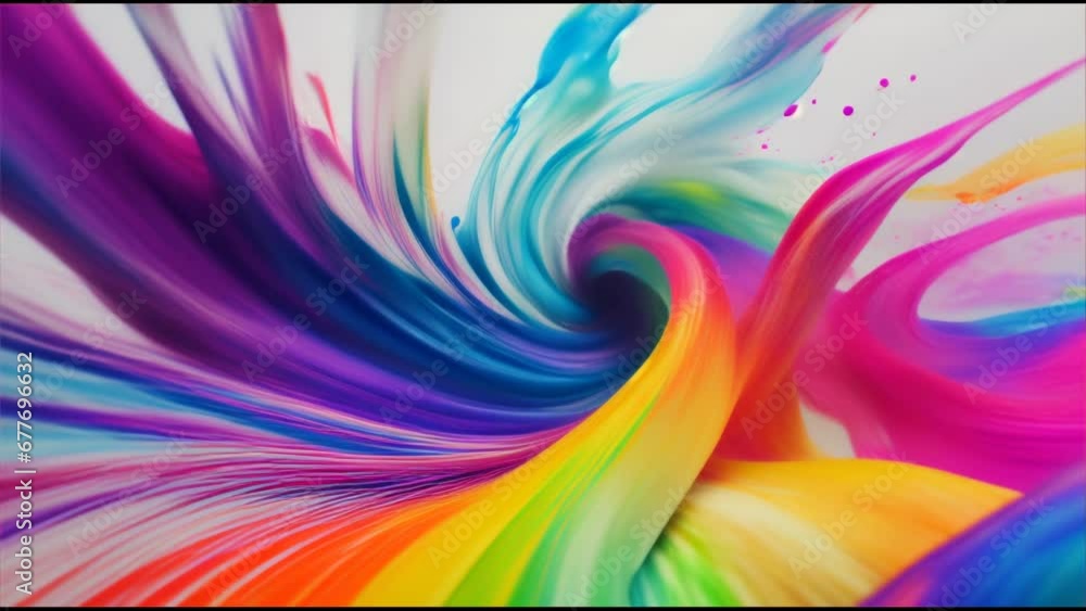 Vibrant Swirl: A Dance of Colors in Abstract Art, Set against a white ...