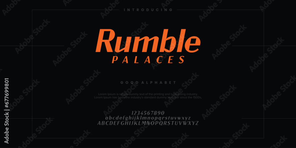 Rumble Abstract Fashion font alphabet. Minimal modern urban fonts for ...