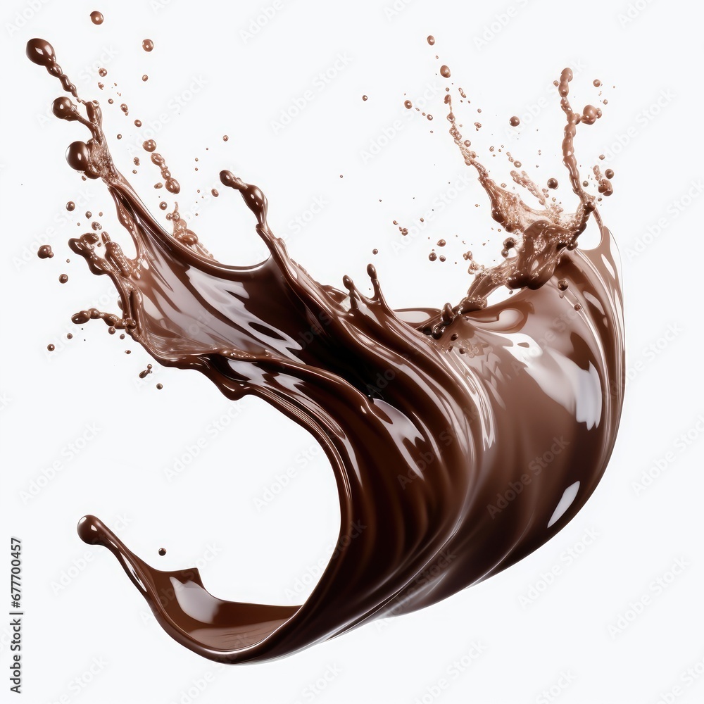dark chocolate splash isolated on a white background, chocolate splash ...