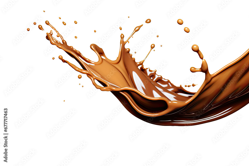 Dark brown Chocolate or cocoa liquid swirl splash with little choc ...