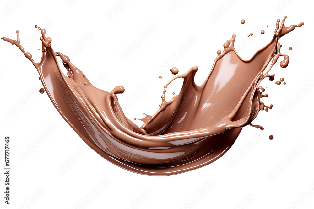Dark brown Chocolate or cocoa liquid swirl splash with little choc ...