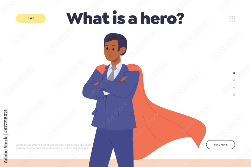 What is hero landing page website template with pensive businessman ...