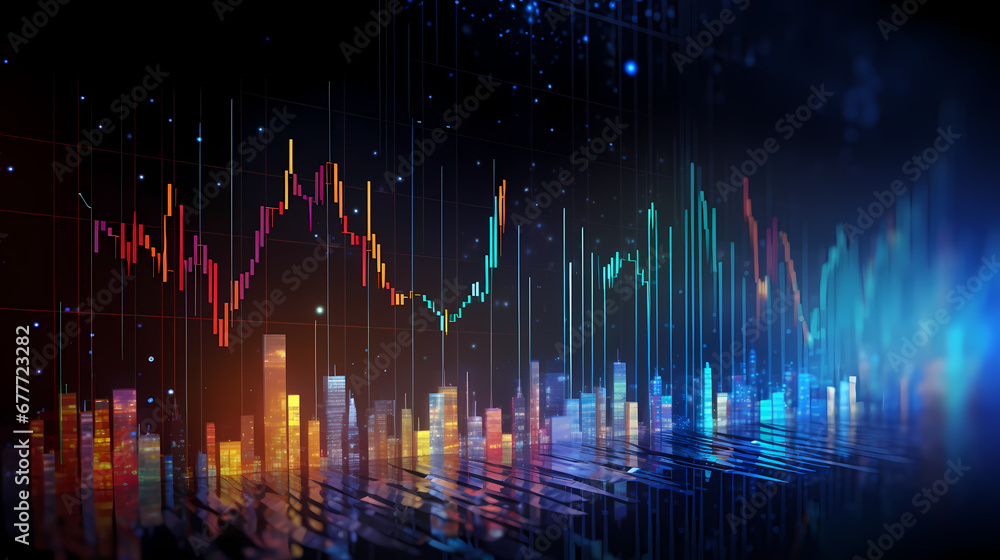 Graphic rise in stock market trading poster web page PPT background ...