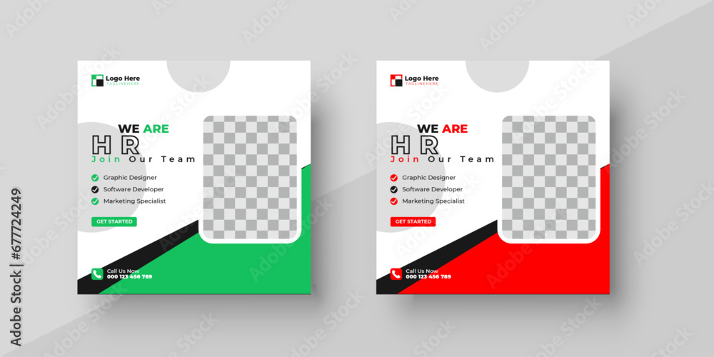 We are hiring job vacancy social media post or square web banner ...