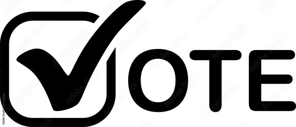 Vote. Election sign. Vote check mark logo. Campaign symbols. Editable ...