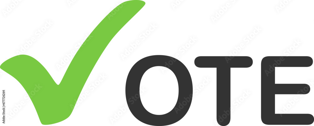 Vote. Election sign. Vote check mark logo. Campaign symbols. Editable ...