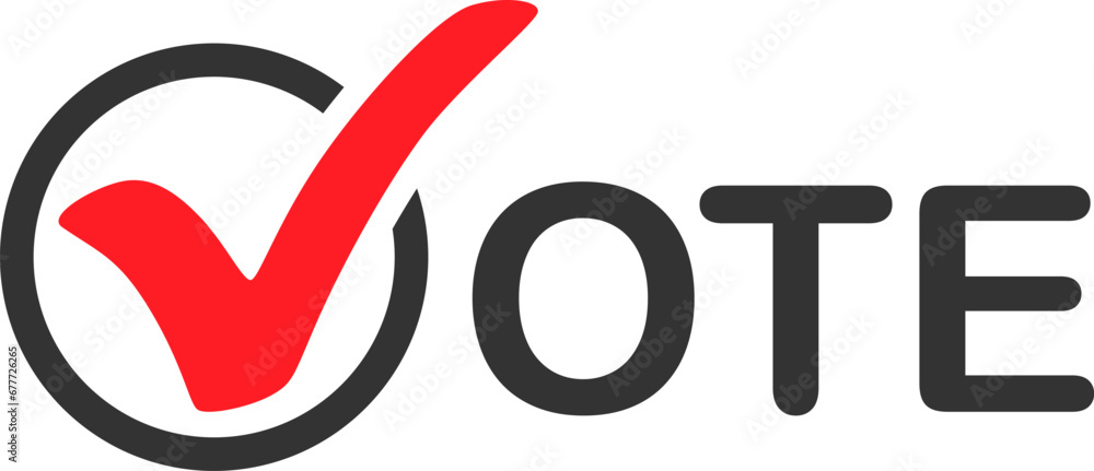 Vote. Election sign. Vote check mark logo. Campaign symbols. Editable ...
