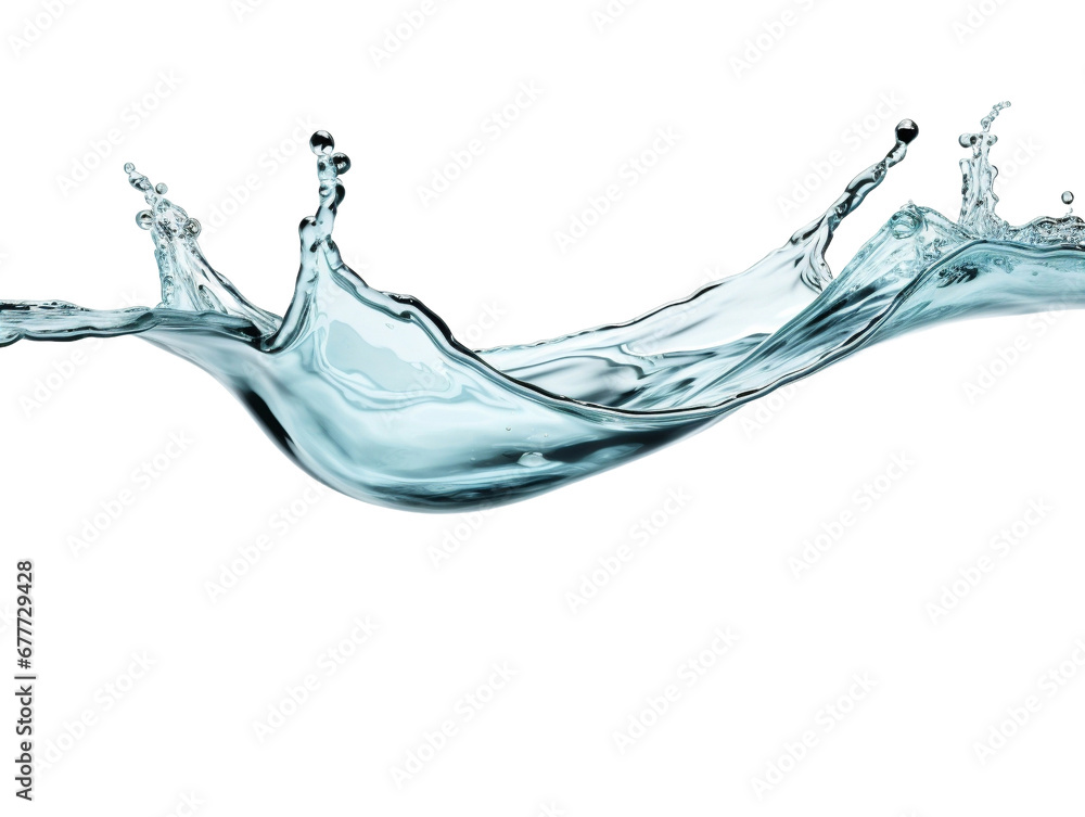 Clean water splash isolated in white background, transparent ...