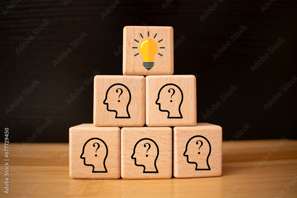 team creative idea or innovative idea concept, Brainstorming process ...