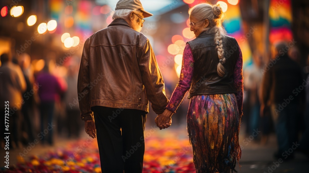 Pride March Diversity: Wide-angle view capturing the diversity of a ...
