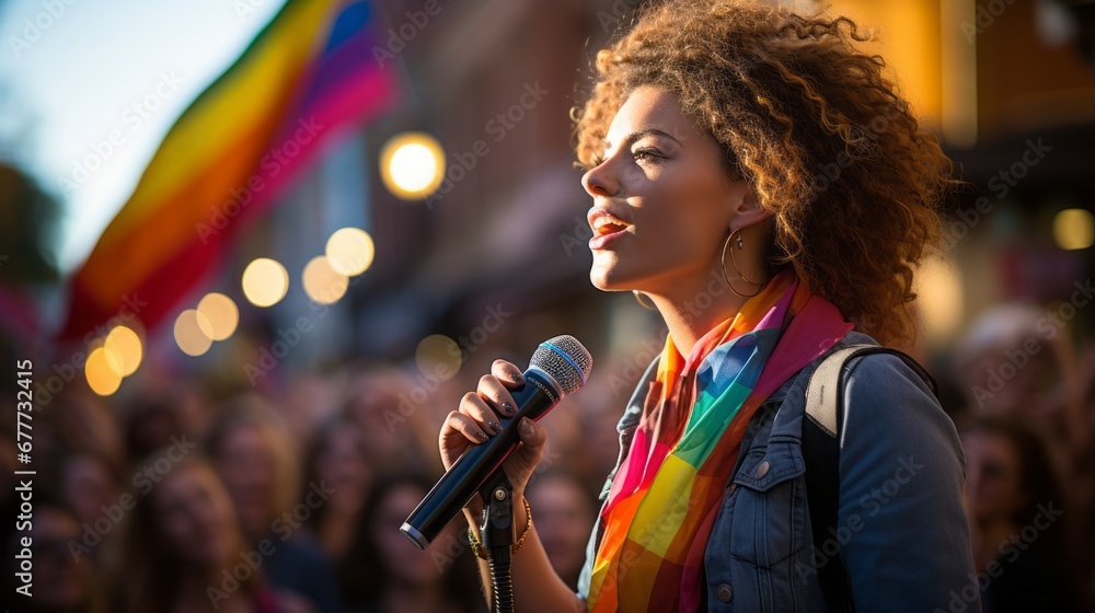 Pride March Diversity: Wide-angle view capturing the diversity of a ...