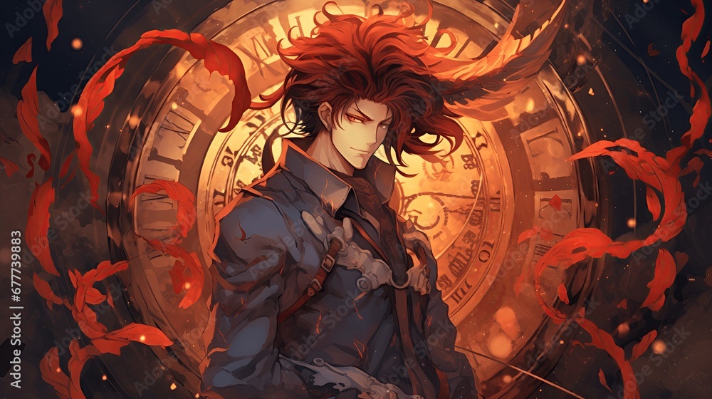 Zodiac signs Scorpio in anime style. Generated AI Stock Illustration ...