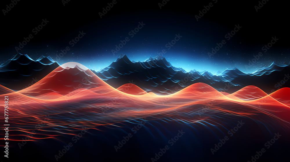 Sound bar releases 360-degree surround sound waves abstract poster web ...