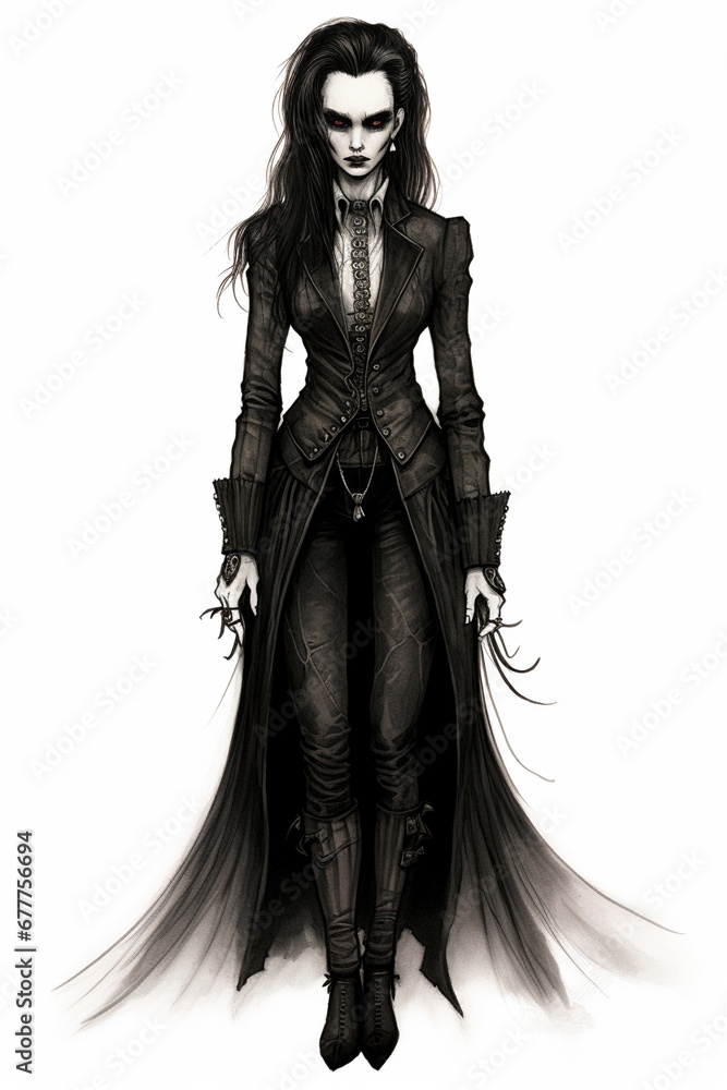 Gothic Elegance Unleashed: Behold the Exquisite Character Design of a ...