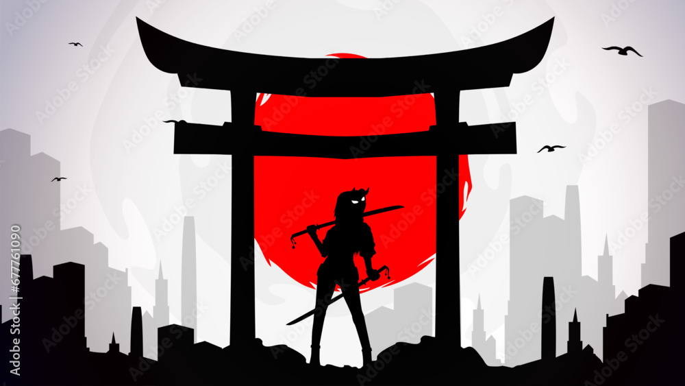 lady Samurai Background. japan theme background. samurai wallpaper ...