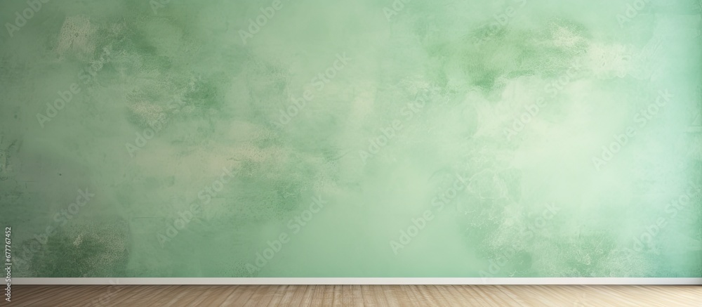 As the painter carefully applied green paint onto the vintage paper an ...
