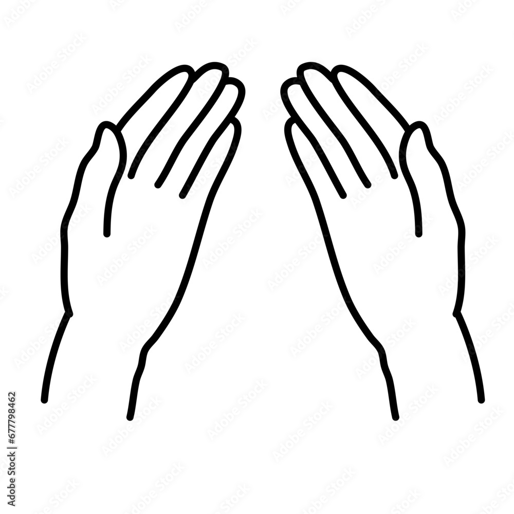 muslim praying hands line icon. Hand drawn of religious faithful person ... muslim praying hands line icon. Hand drawn of religious faithful person ...