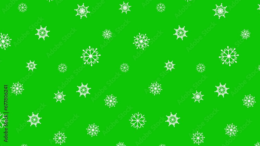 Snow crystals flakes winter freeze ice particle background. Looping 4k ...