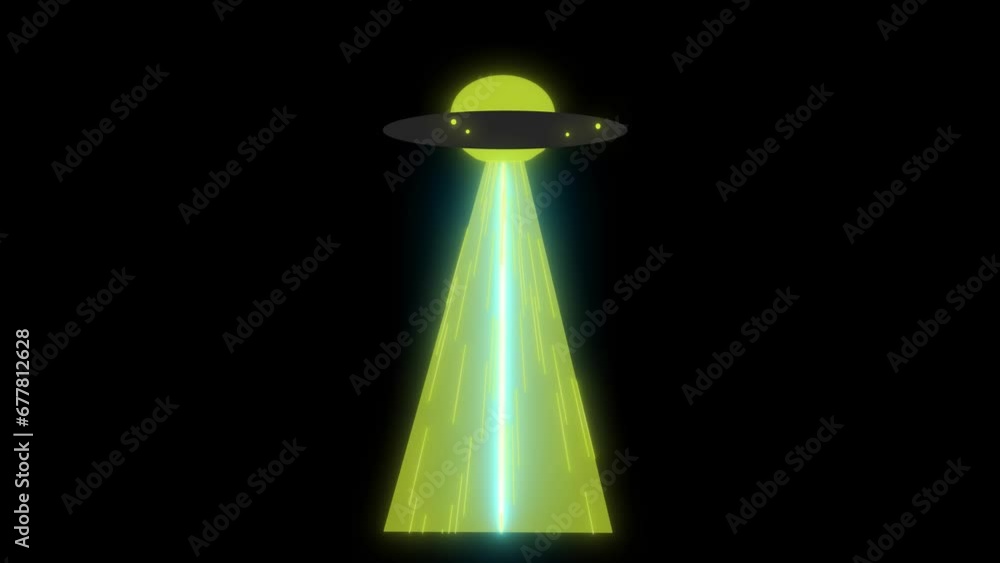 Allian Concept Background, UFO Flying On Dark Bg, 2d Cartoon Animation ...