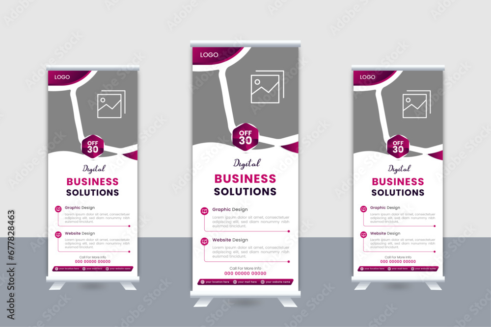 Modern creative corporate business standee x rollup pullup signage ...