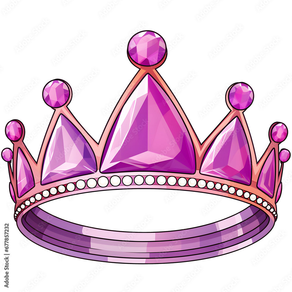 cartoon clipart of Amethyst Tiara, jewellery clipart, accessoires ...