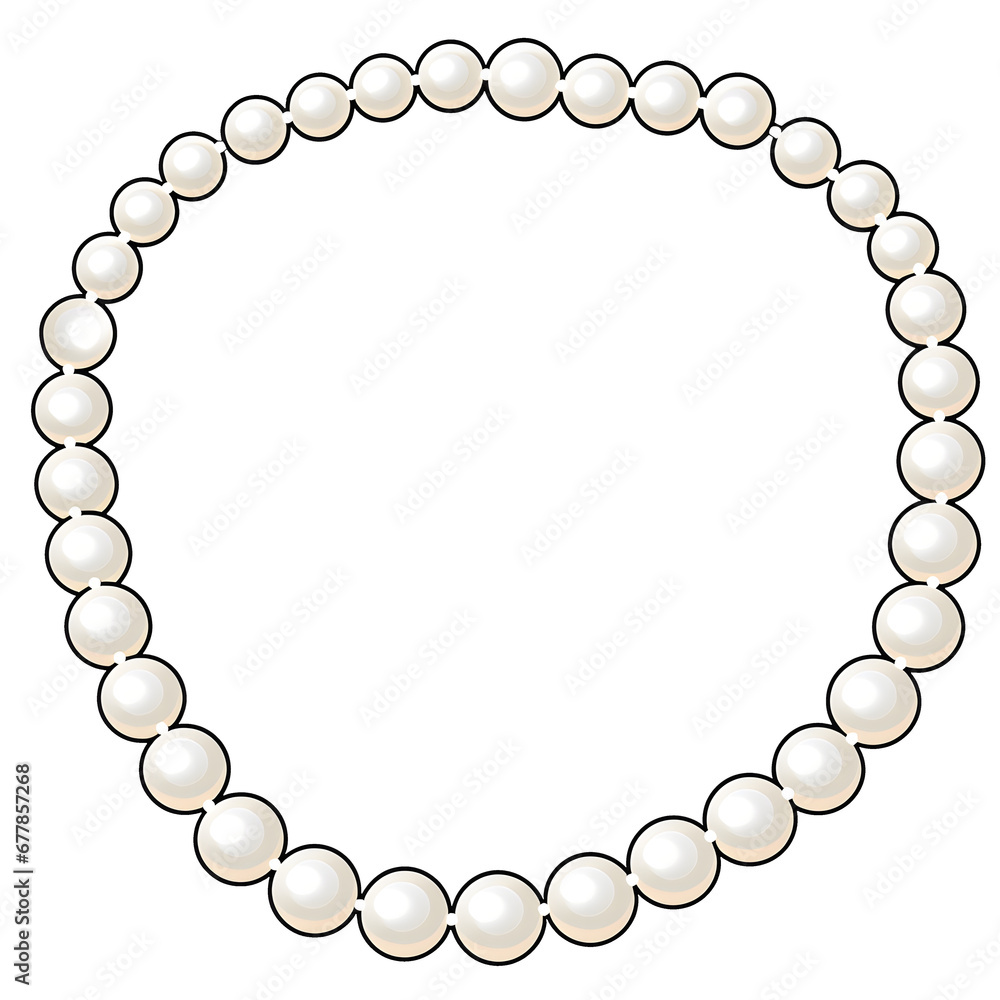 cartoon clipart of Pearl Necklace, jewellery clipart, accessoires ...