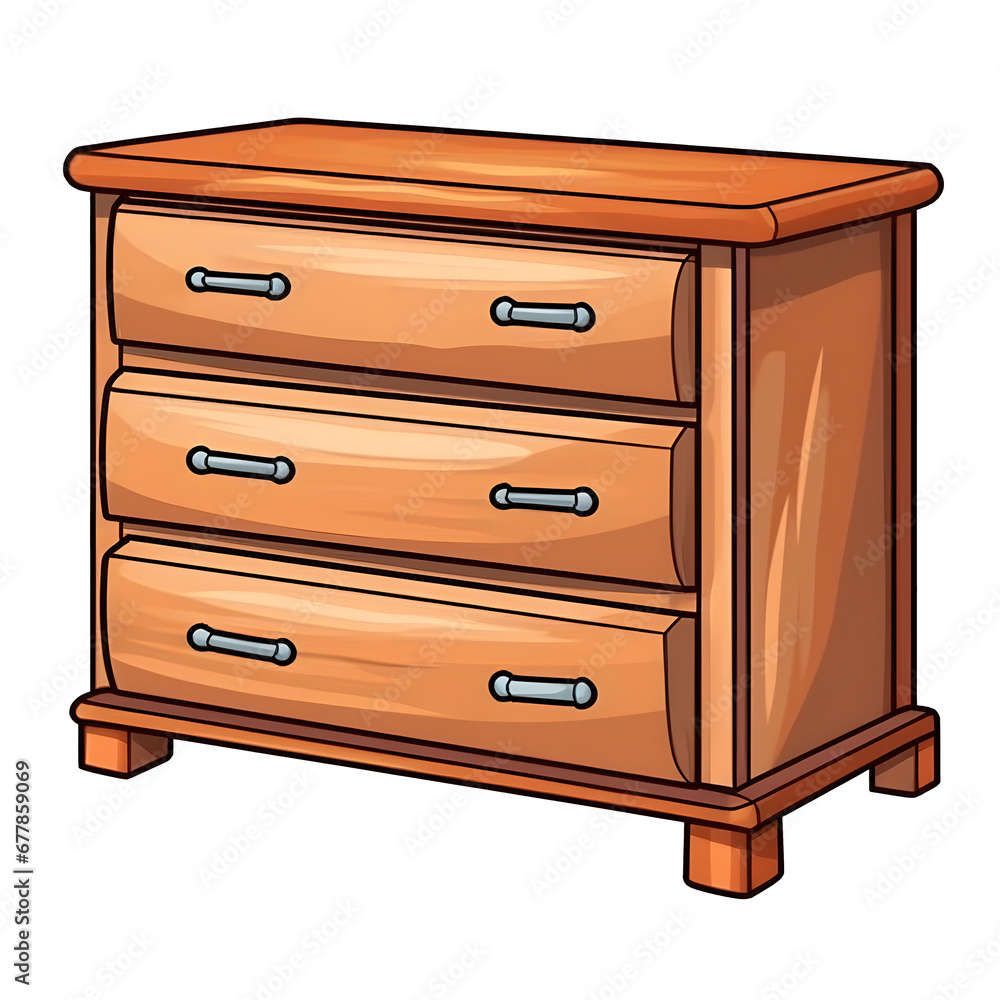cartoon clipart of Chest of Drawers, furniture clipart, interior ...