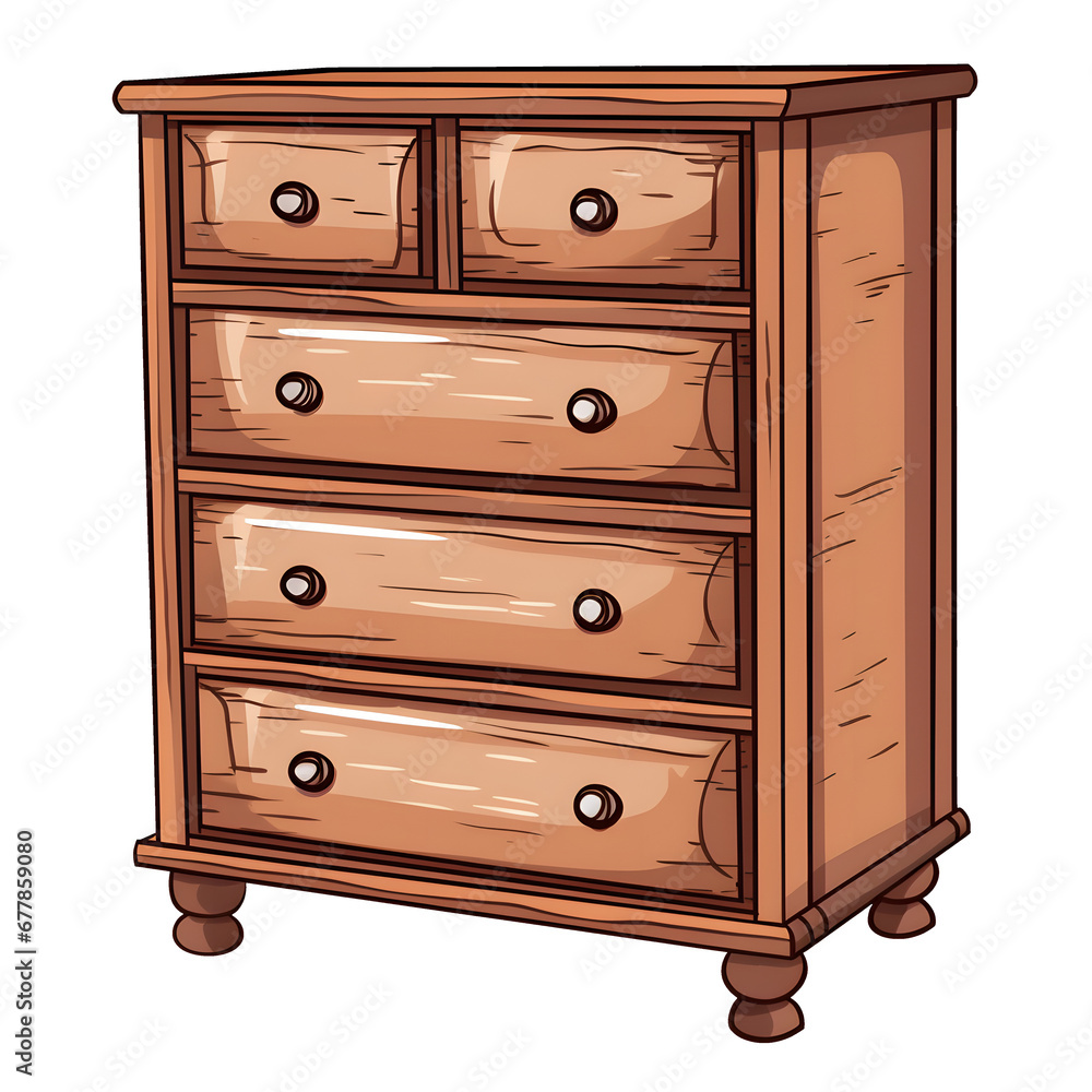 cartoon clipart of Chest of Drawers, furniture clipart, interior ...