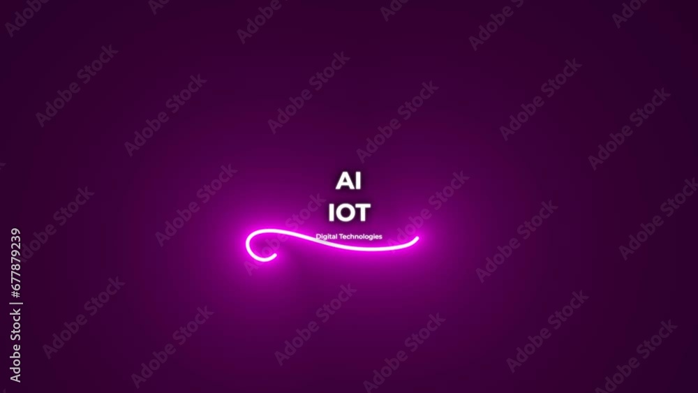 AI and IOT typography icon animation,Artificial Intelligence and ...