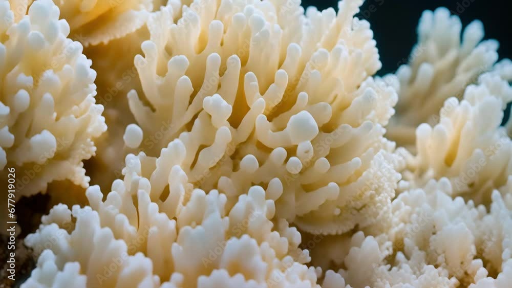 Closeup coral bleaching, where coral expels symbiotic algae stress ...