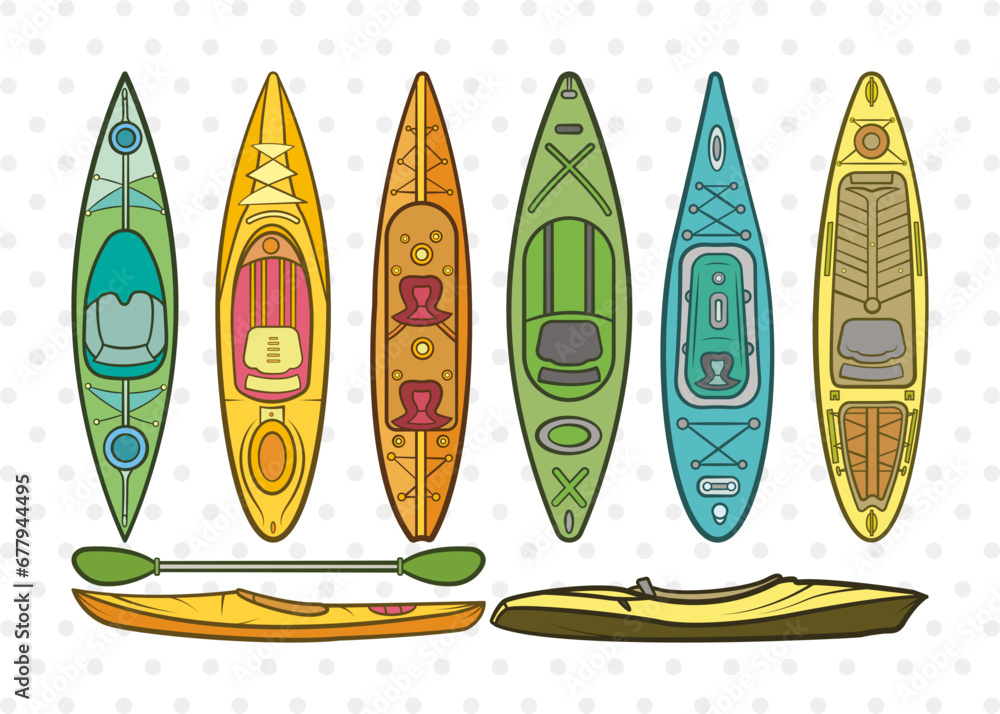 Kayak Clipart SVG Cut File | Kayak Paddle Svg | Kayaker Svg | Kayak ...