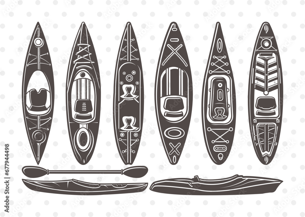 Kayak Clipart SVG Cut File | Kayak Paddle Svg | Kayaker Svg | Kayak ...