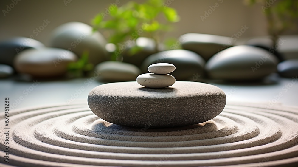 Immerse in the tranquil Zen garden, where each pebble and rake stroke ...