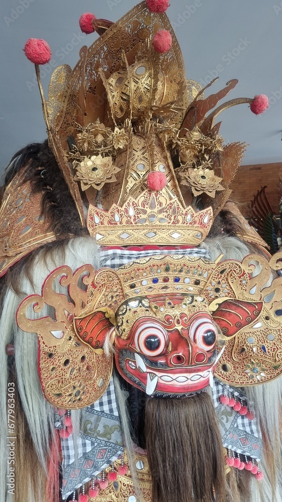 Balinese Barong dance mask. Barong Keris Dance is traditional dance ...