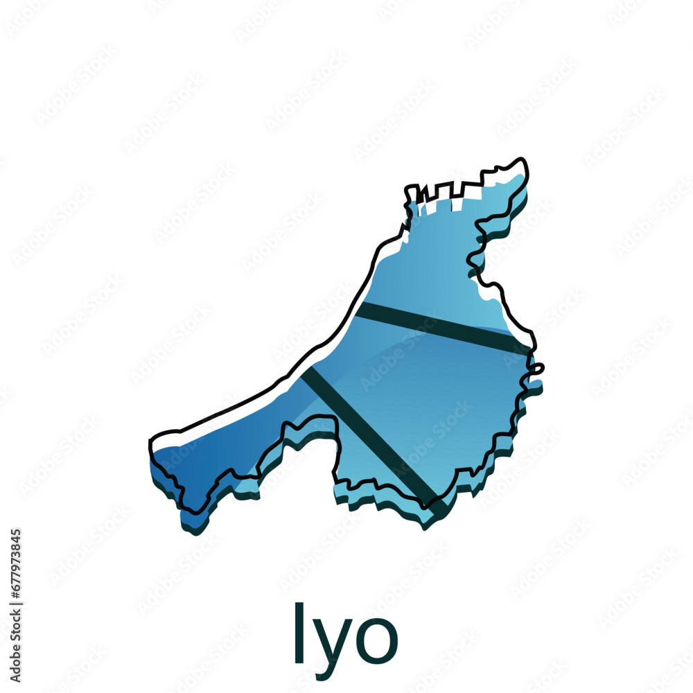 Map City of Iyo design, High detailed vector map - Japan Vector Design ...