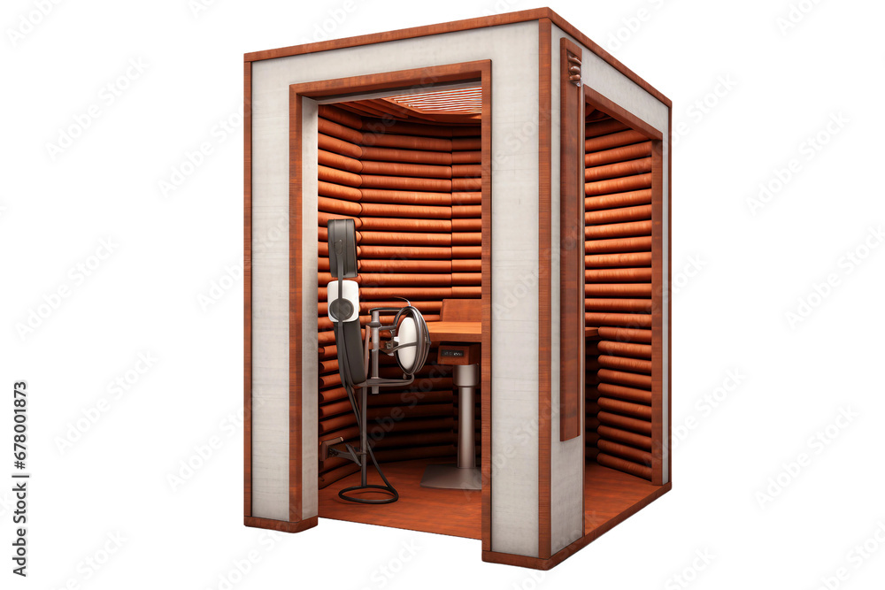 Sleek and Modern Vocal Booth Design Isolated on Transparent Background ...