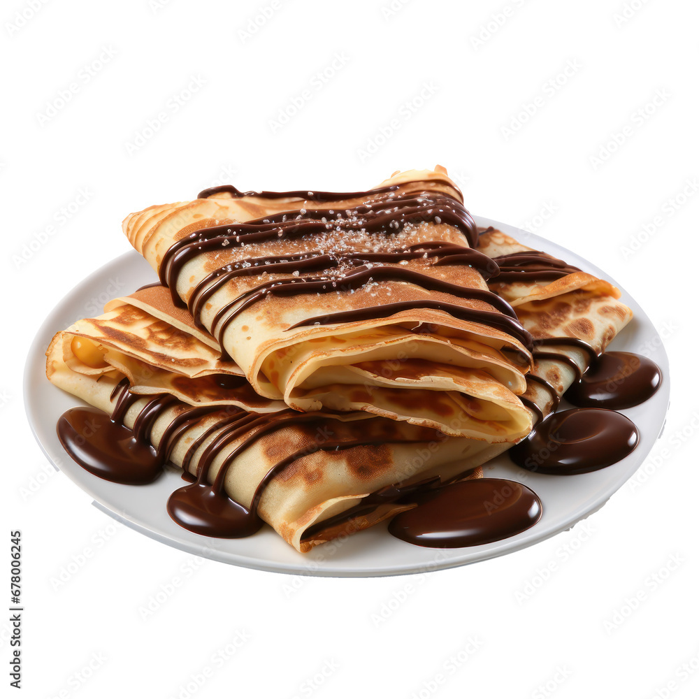 chocolate crepes isolated on transparent background,transparency Stock ...