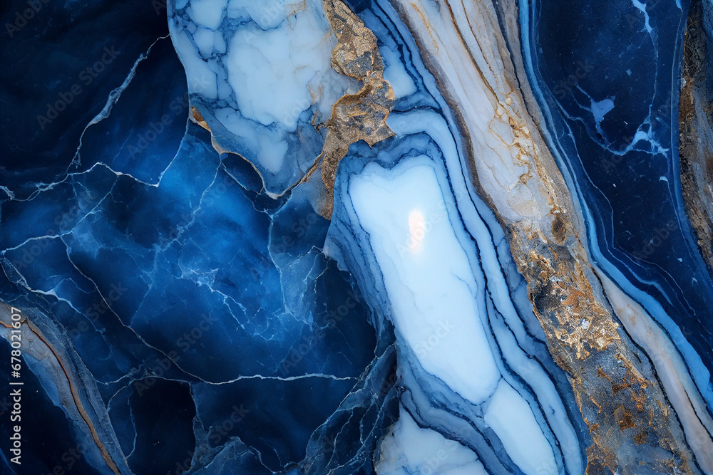 Abstract blue marble texture background. Blue marble slab with gold ...