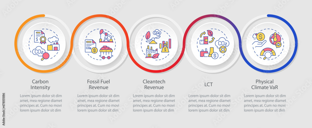 2D climate metrics vector infographics template with line icons, data ...