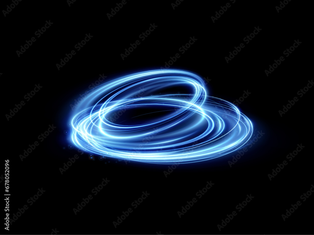 Neon magic circle.Futuristic light circle for background.Light frame ...