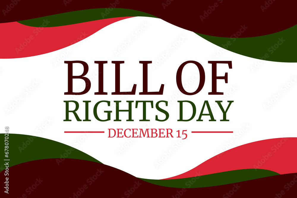 US Bill of Rights Day banner design with border design. Bill of rights ...