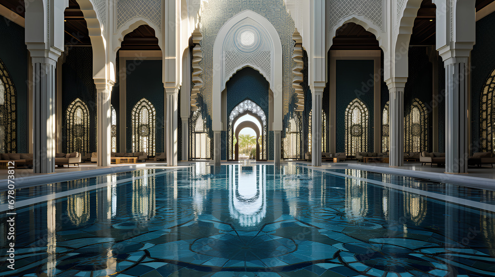 an urban design, the exterior surfaces of the mosque display titanium ...