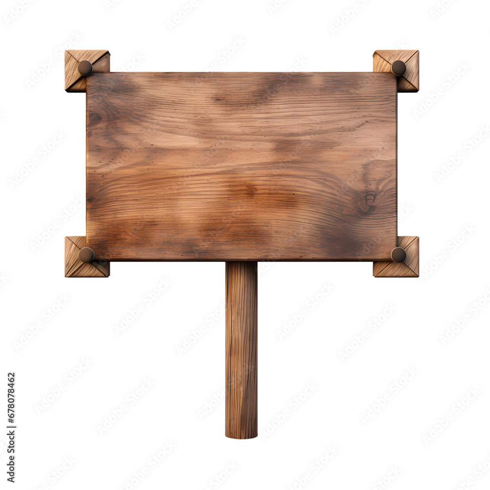 Blank wooden sign post on transparent background, white background ...
