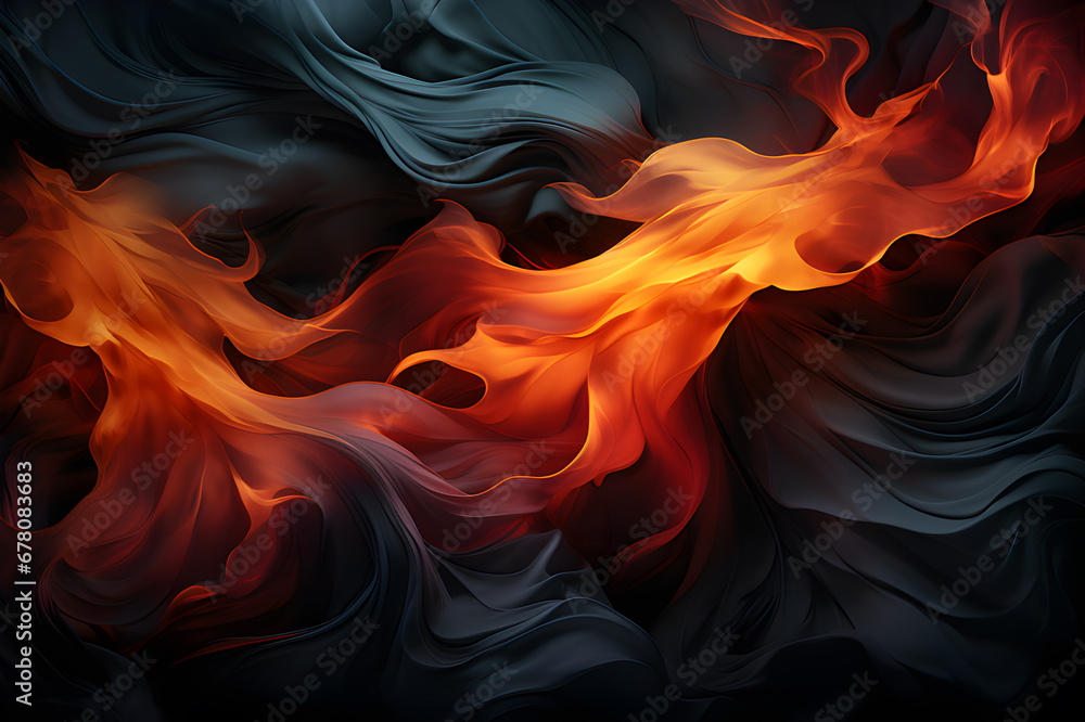 Black and orange flame. Background Abstract Texture. Artistic design of ...
