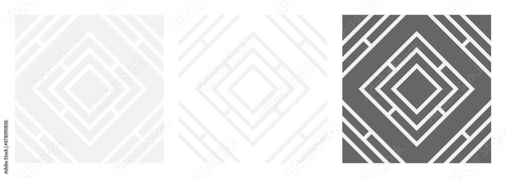Set of seamless gray diamond pattern made from straight lines to create ...