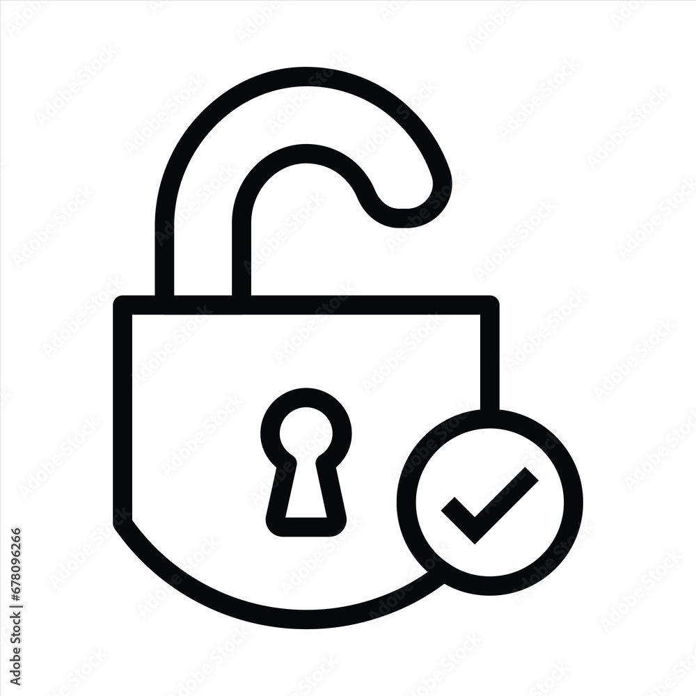 padlock check mark icon. access security symbol sign. vector ... padlock check mark icon. access security symbol sign. vector ...