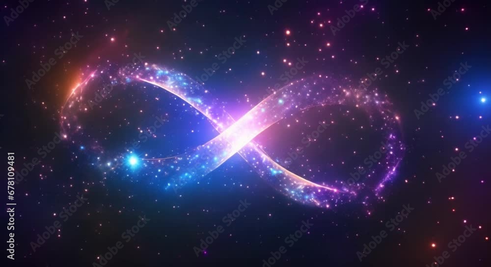 Infinity symbol, space science galaxy background Stock Video | Adobe Stock