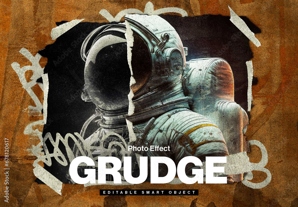 Grudge Photo Effect & Thumbnail Layout Stock Template | Adobe Stock